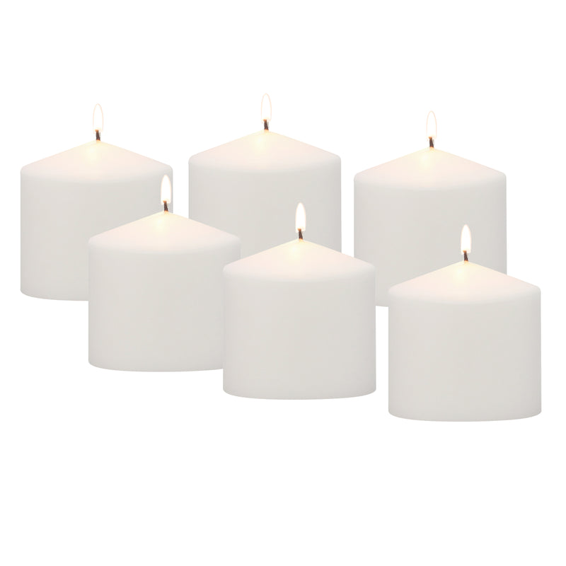 3 x 3 Unscented White Pillar Candles (Set of 6) | Stonebriar Collection
