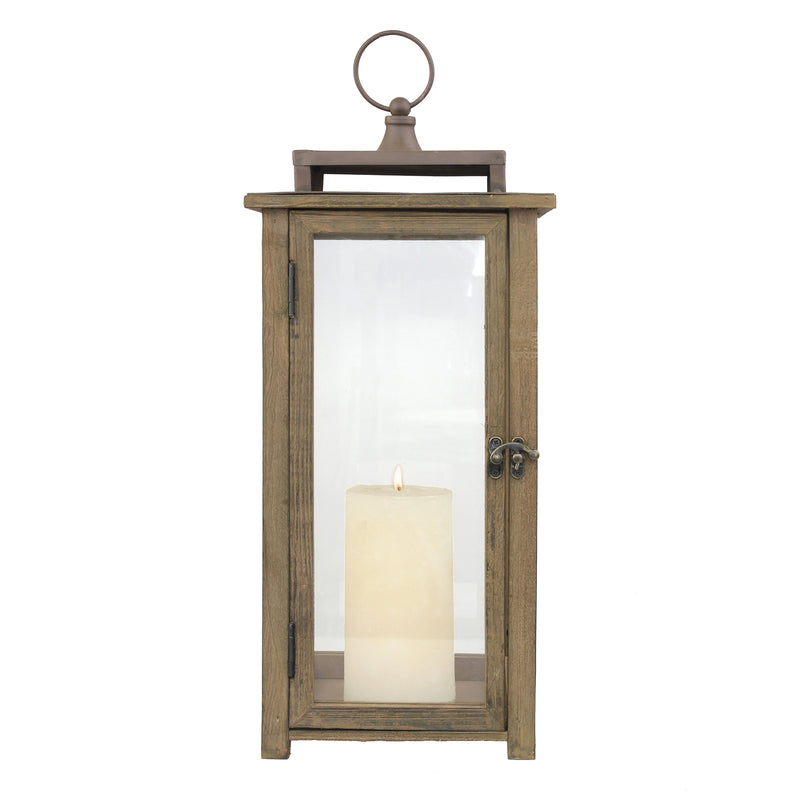 Extra Large Rustic Wood Lantern, 18 inch | Stonebriar Collection