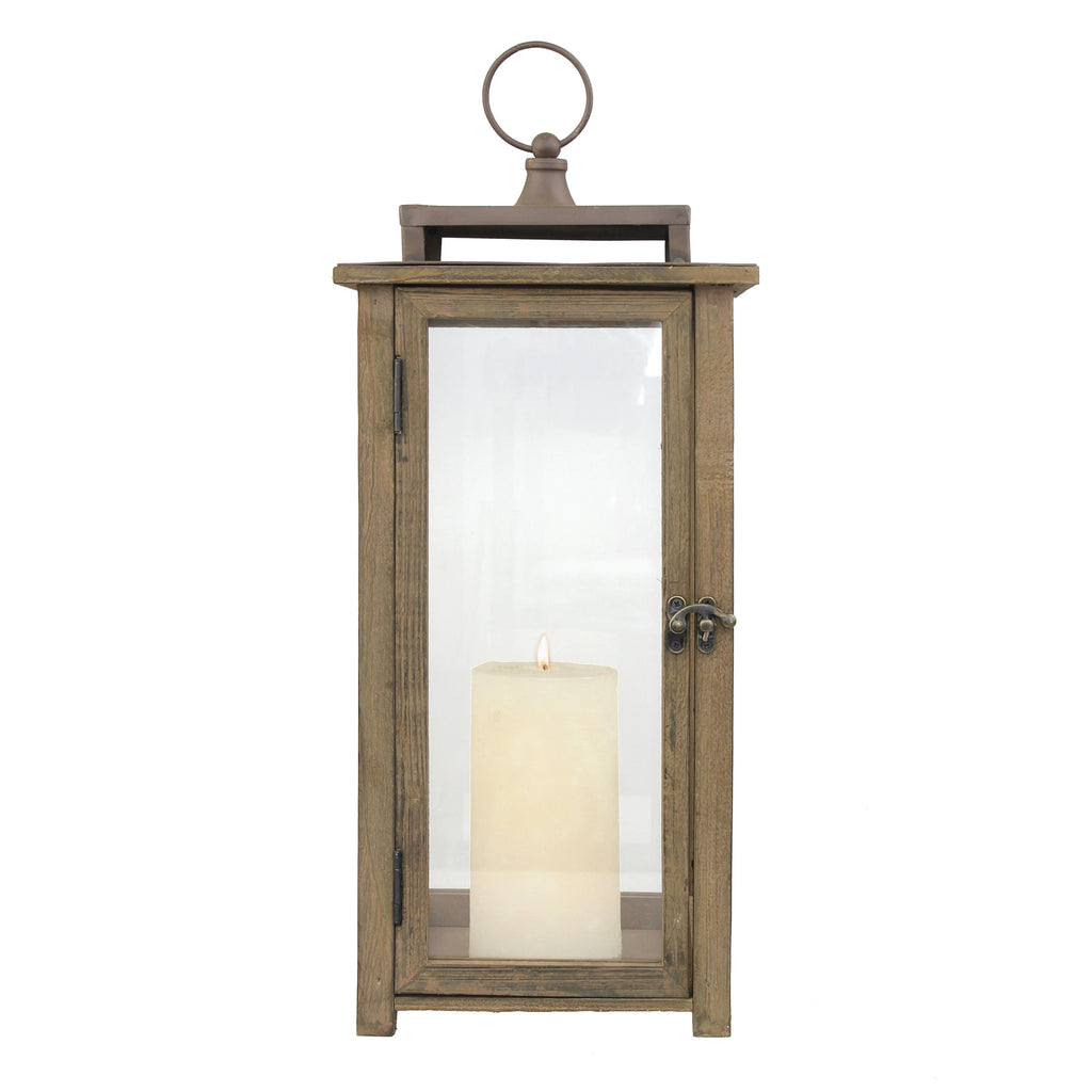 Extra Large Rustic Wood Lantern, 18 inch | Stonebriar Collection