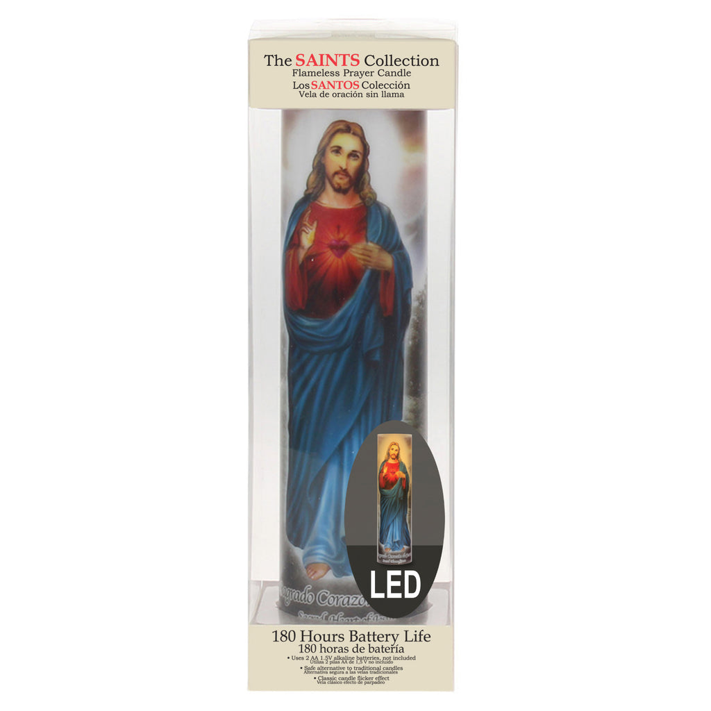 Jesus Flameless LED Devotional Prayer Candle with Automatic Timer ...