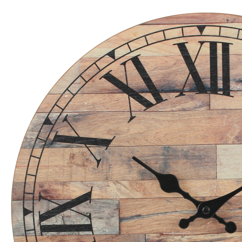 Roman Numeral Wooden Clock - 14 Inch | Stonebriar Collection